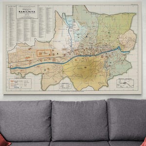1932 Map of Sarajevo Bosnia and Herzegovina Balkans Geography Bosnian ...