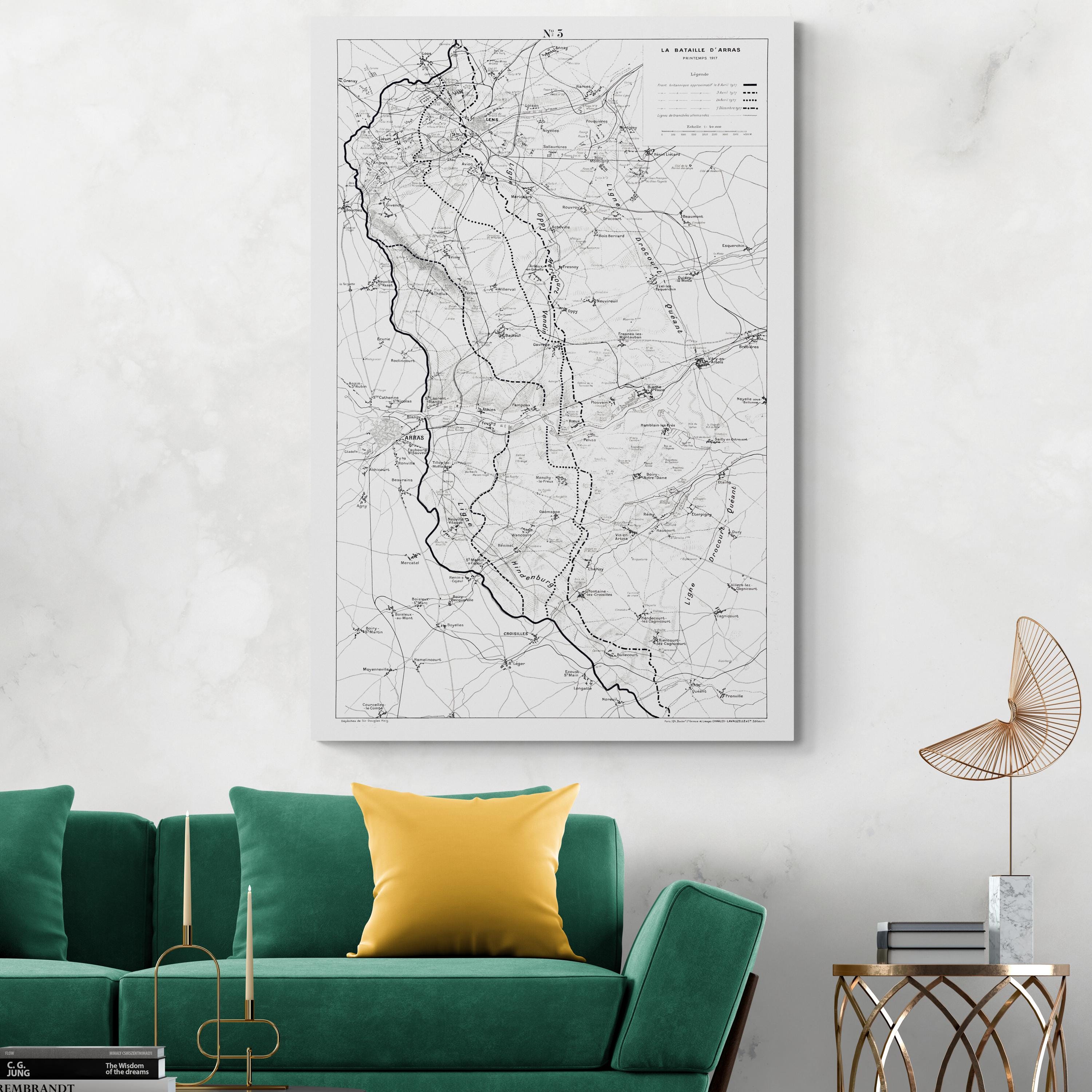 1917 Military Map of WWI Battle of Arras – Western Front Cartography ...