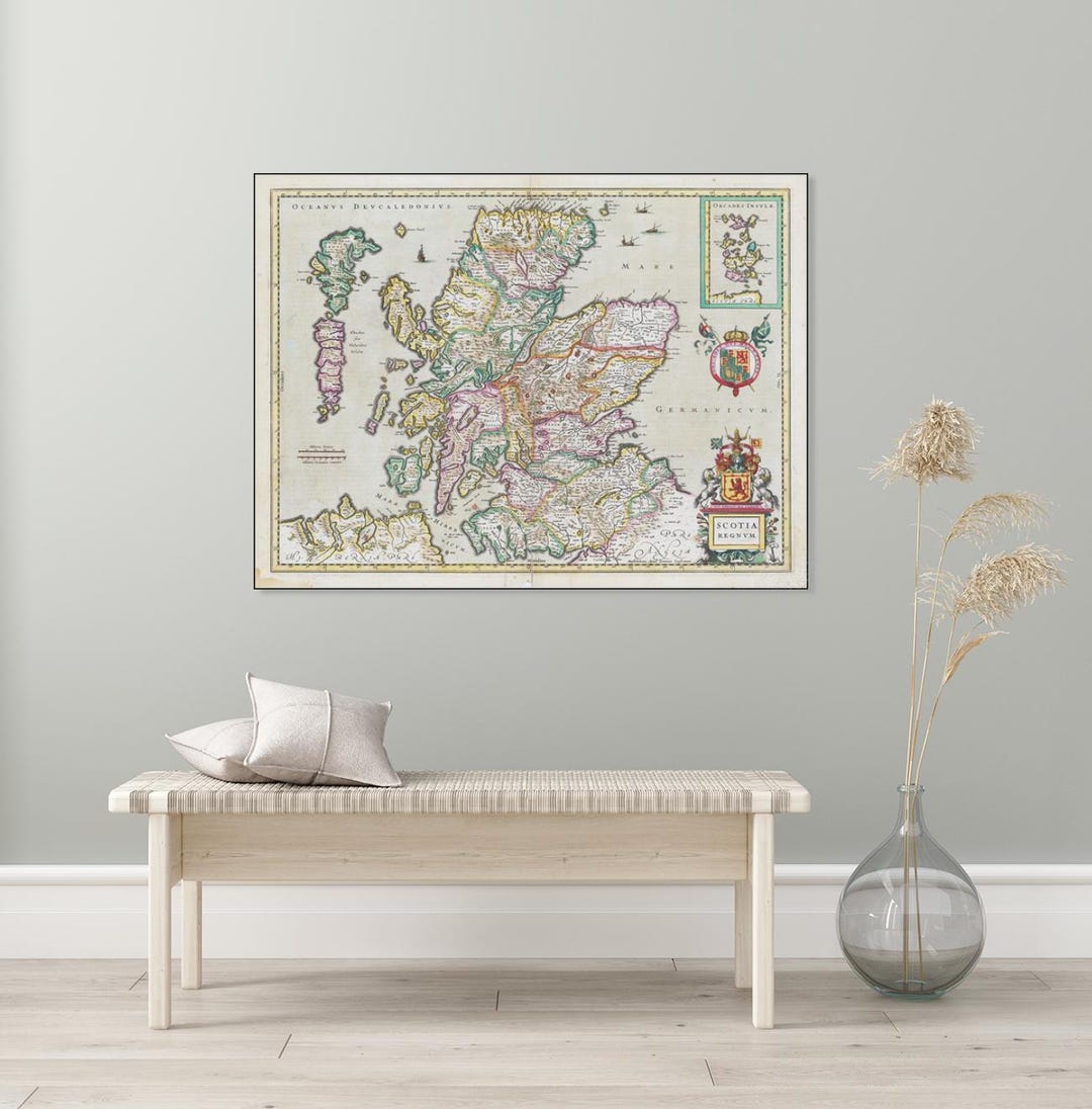 1635 Blaeu Map of Scotland European Geography Antique Scottish History ...