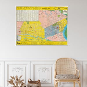 1956 Map of Saigon Vietnam Ho Chi Minh City Asian Geography Vintage ...