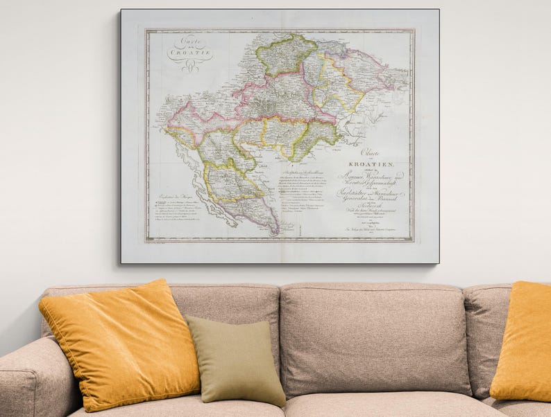 1803 Map of Croatia and Krajina – Habsburg-era Military Frontier Map ...