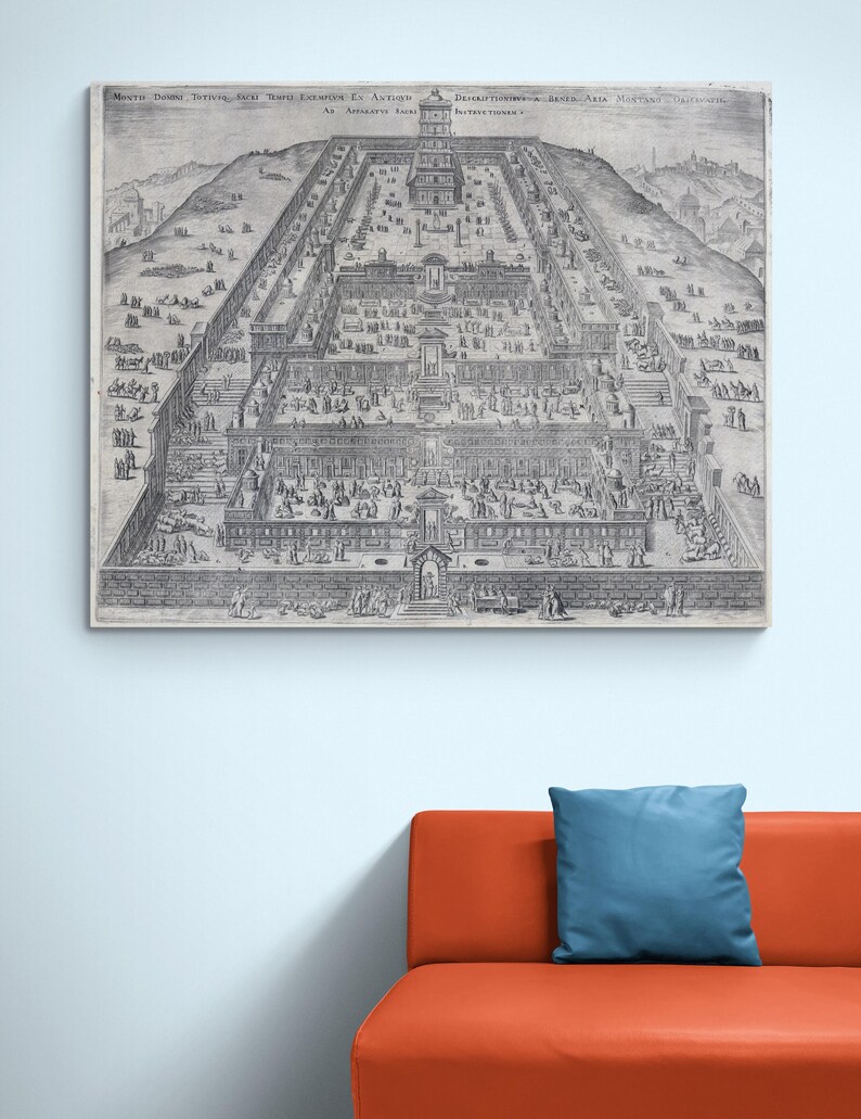 First Temple of Solomon – 1571 Plantin Polyglot Bible Illustration ...