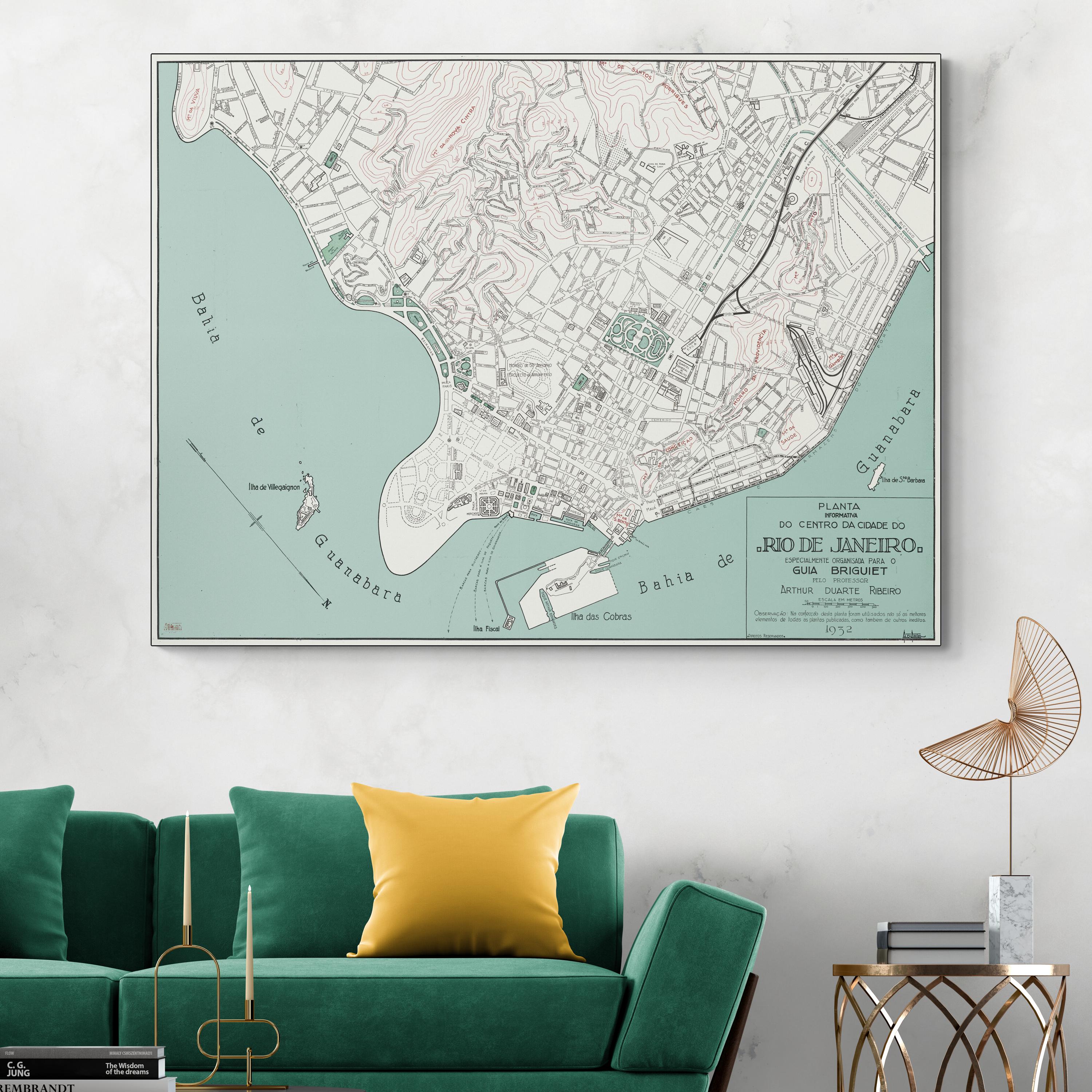 1932 Map of Rio De Janeiro, Brazil – Early 20th Century City Map ...