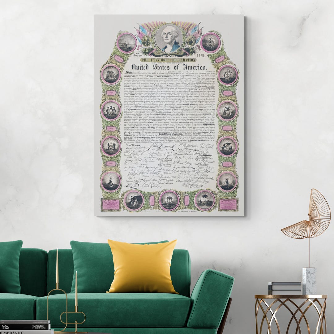 Declaration of Independence – July 4, 1776 U.S. Founding Document Art ...