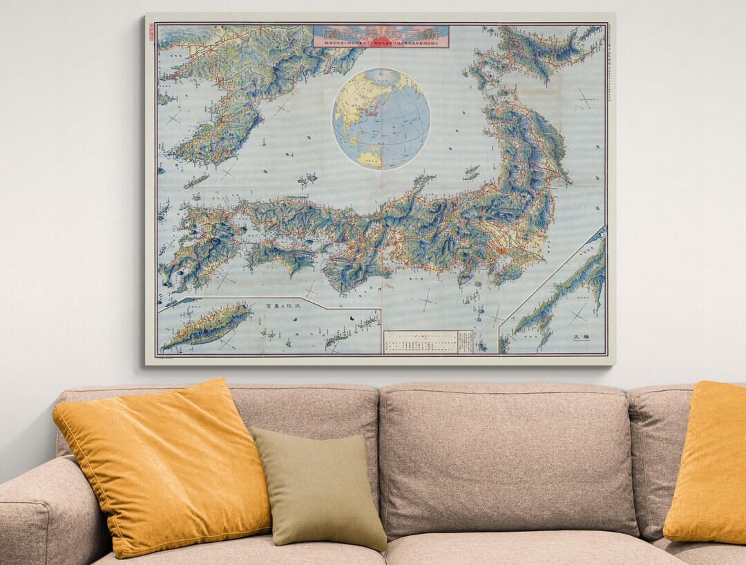 1921 Map of the Empire of Japan – Vintage Imperial Cartography Showing ...