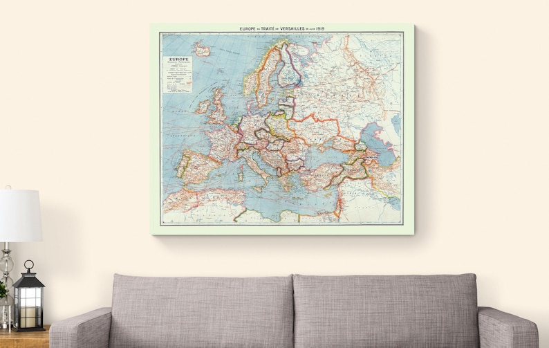 1919 Treaty of Versailles Map of Europe – Post-wwi Map Showing New ...