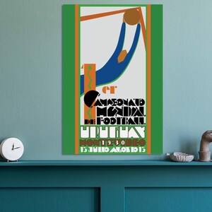 1930 First World Cup Promotional Poster Uruguay Football Futbol Soccer ...