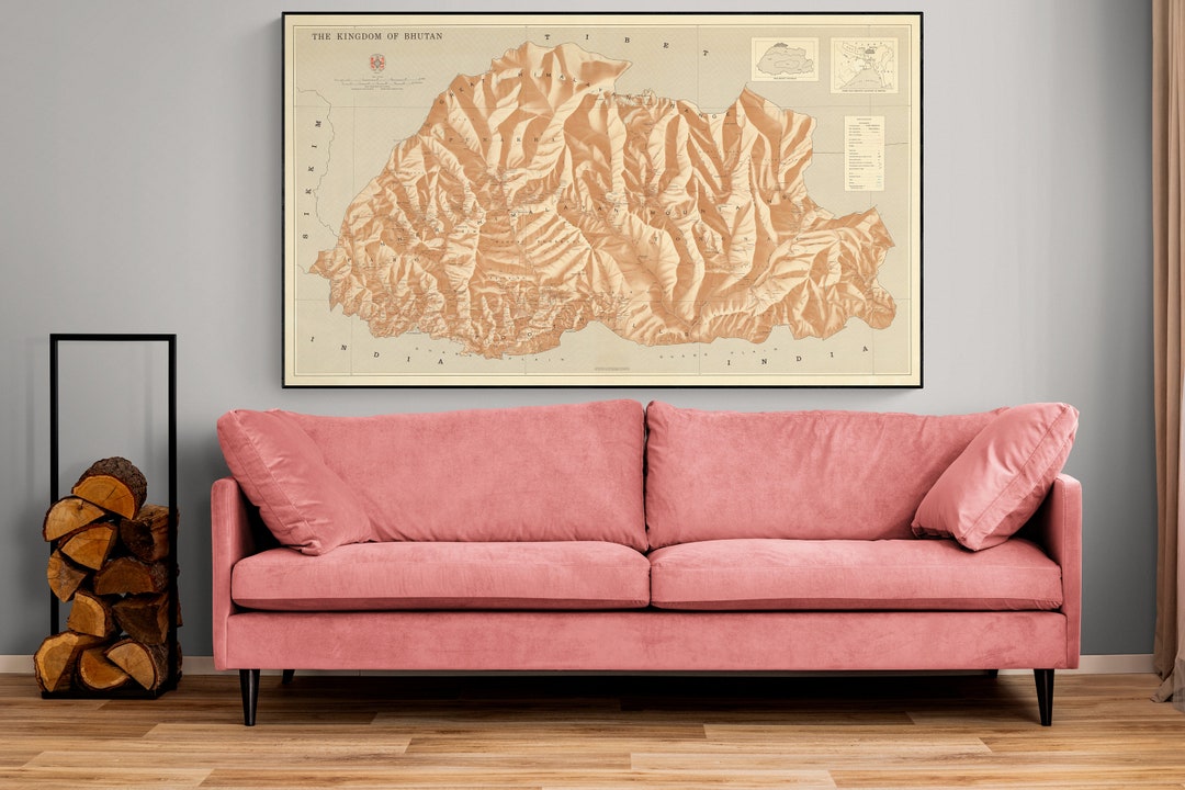 Map of the Kingdom of Bhutan Asia Historical South Asian Geography ...