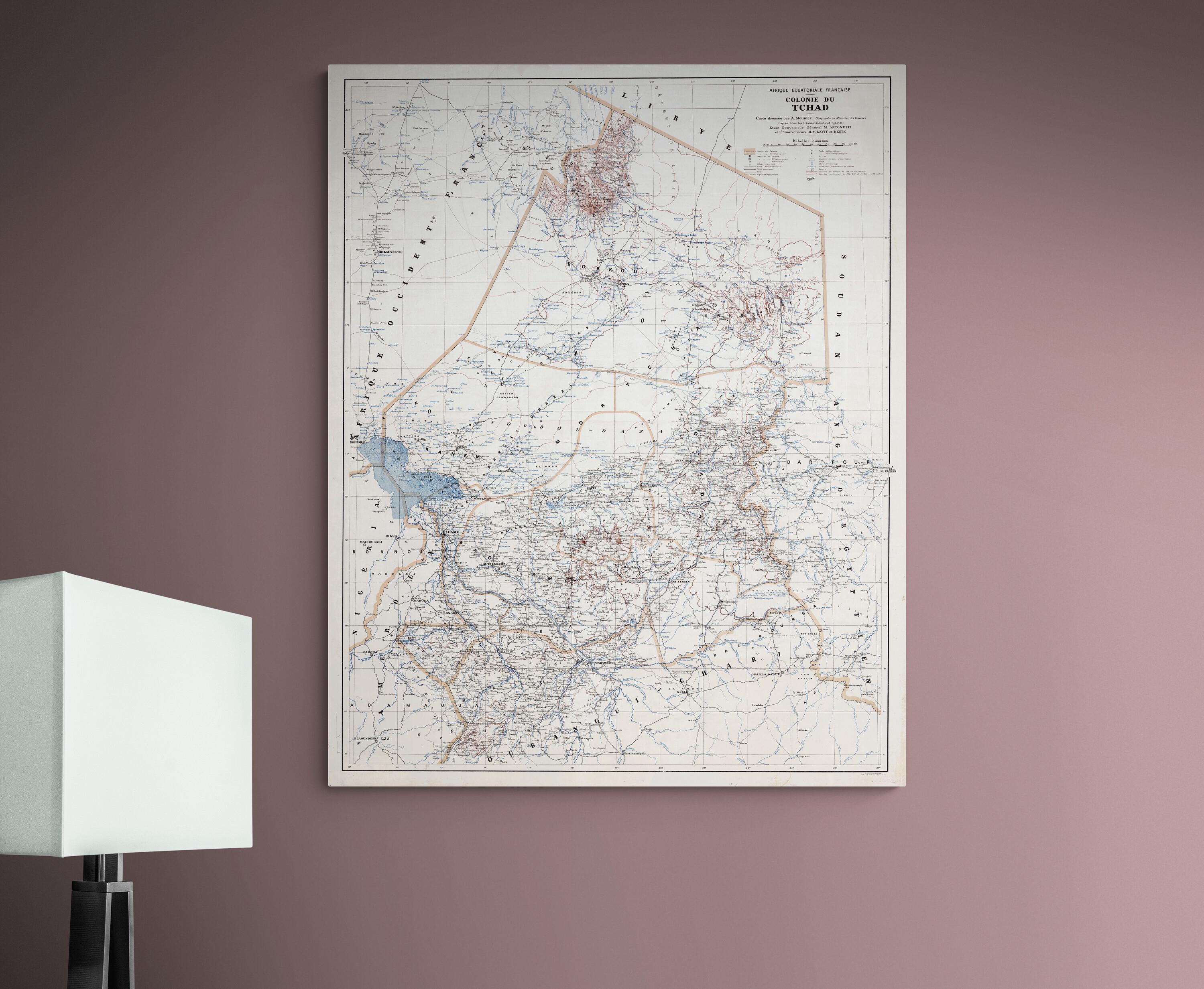 1925 Map of Chad – Colonial-era Map of French Equatorial Africa Showing ...