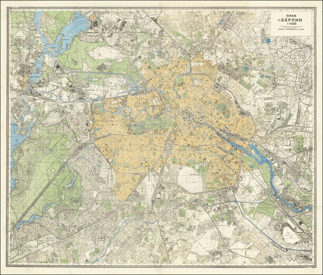 1945 Soviet Victory Map Used in the Battle of Berlin April 1945 WW2 ...