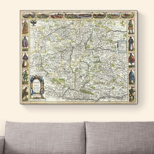 1625 Bohemia Map by John Speed – Early 17th Century Historic Czech ...