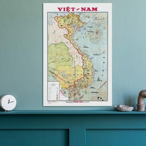 1949 Map of Vietnam Historical Asian Geography Vintage Vietnamese ...