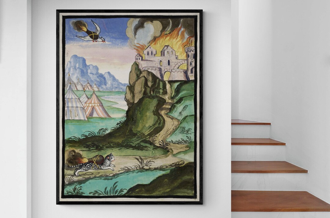 Rocket Cat Rocket Bird Weird Medieval Middle Ages Manuscript Bizarre ...