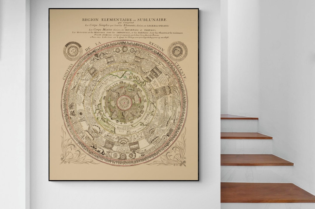 1695 Map of the Cosmos Renaissance Idea of the Universe Chart Astronomy ...