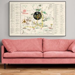 1962 Map of Addis Ababa Capital City of Ethiopia Africa Ethiopian North ...