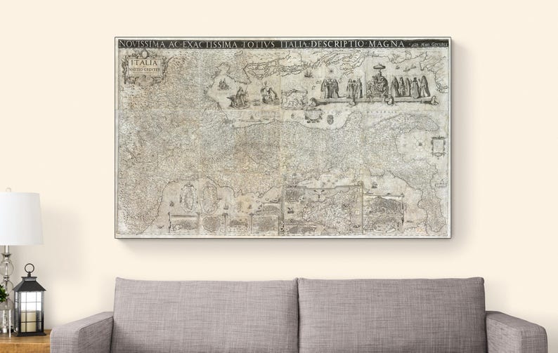 1630 Map of Italy – 17th Century Baroque-era Cartography Showing ...