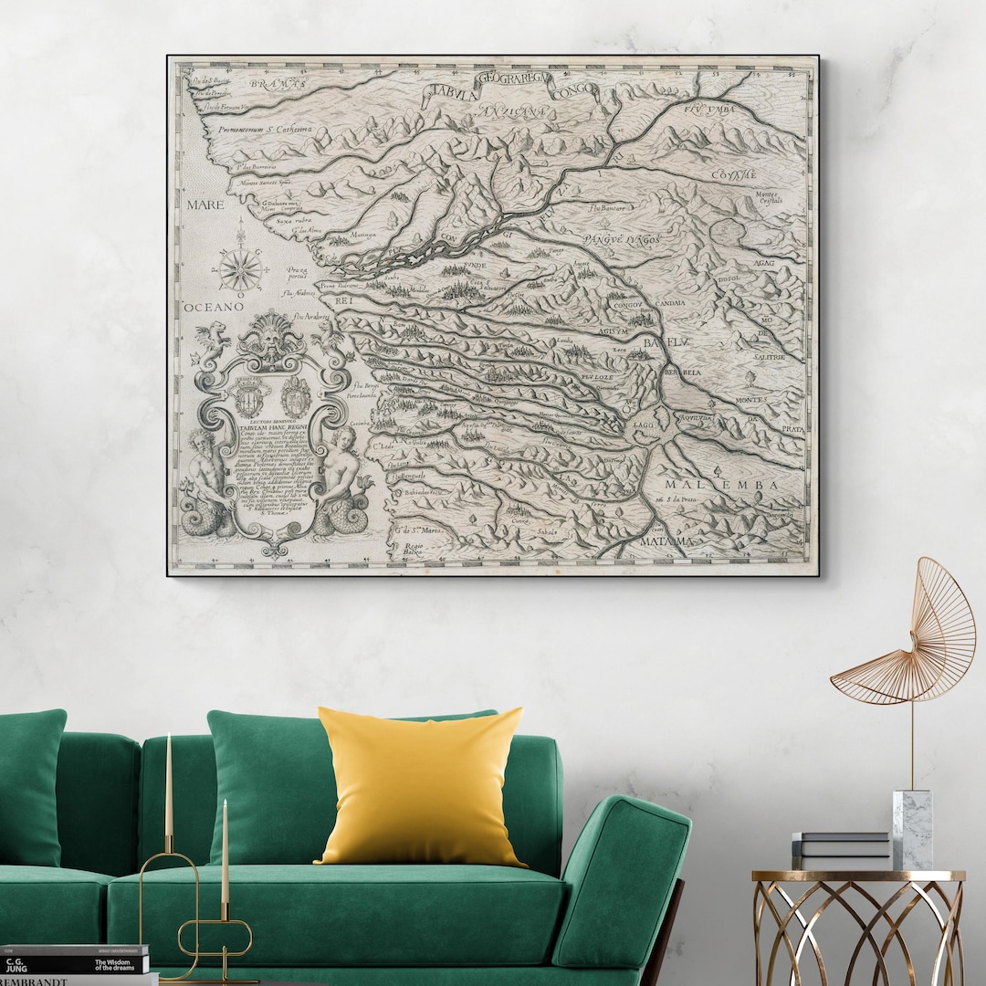 1591 Filippo Pigafetta Map of West Africa – Duarte Lopes Congo Basin ...