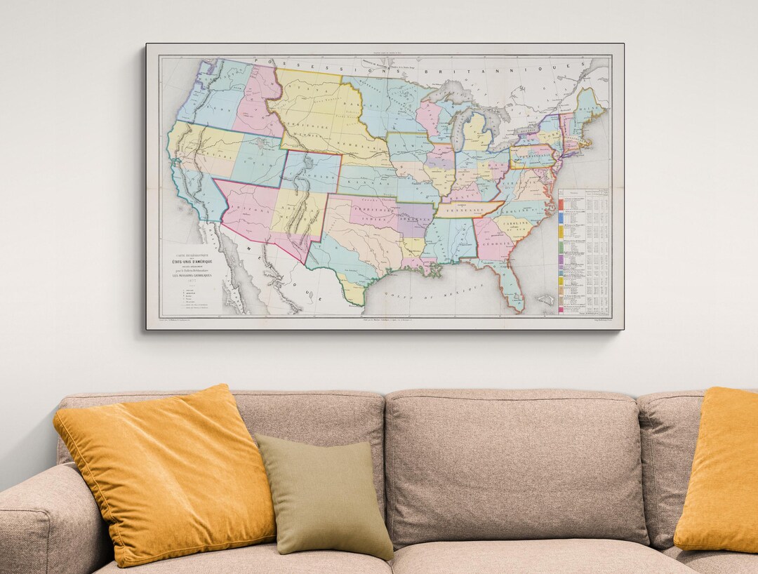 1887 Map of U.S. Catholic Provinces – Historic Ecclesiastical ...
