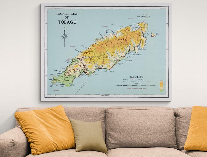 1968 Map of Tobago – Historic Mid-20th Century Caribbean Cartography ...
