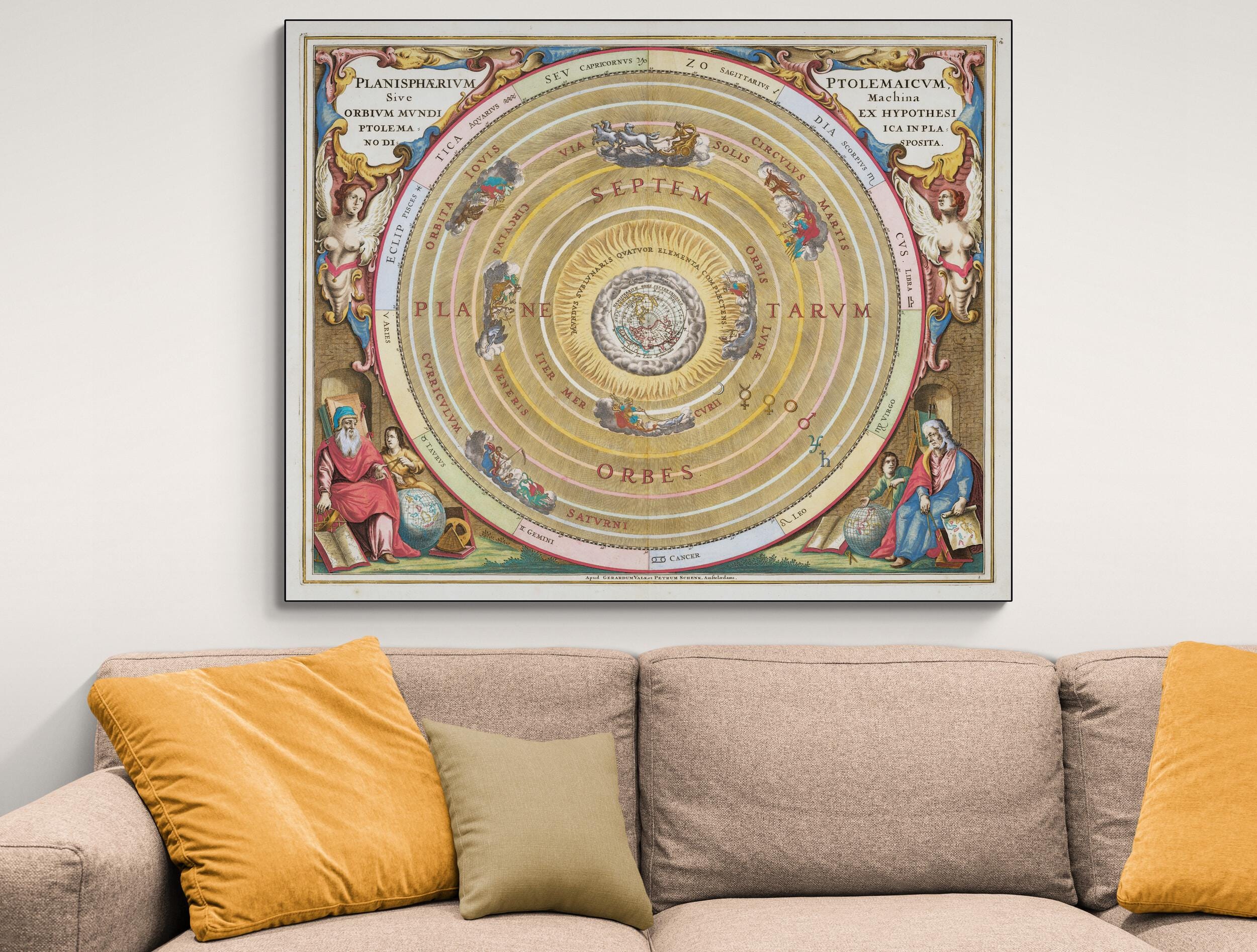 17th Century Cellarius Celestial Chart – Ptolemaic Geocentric Universe ...