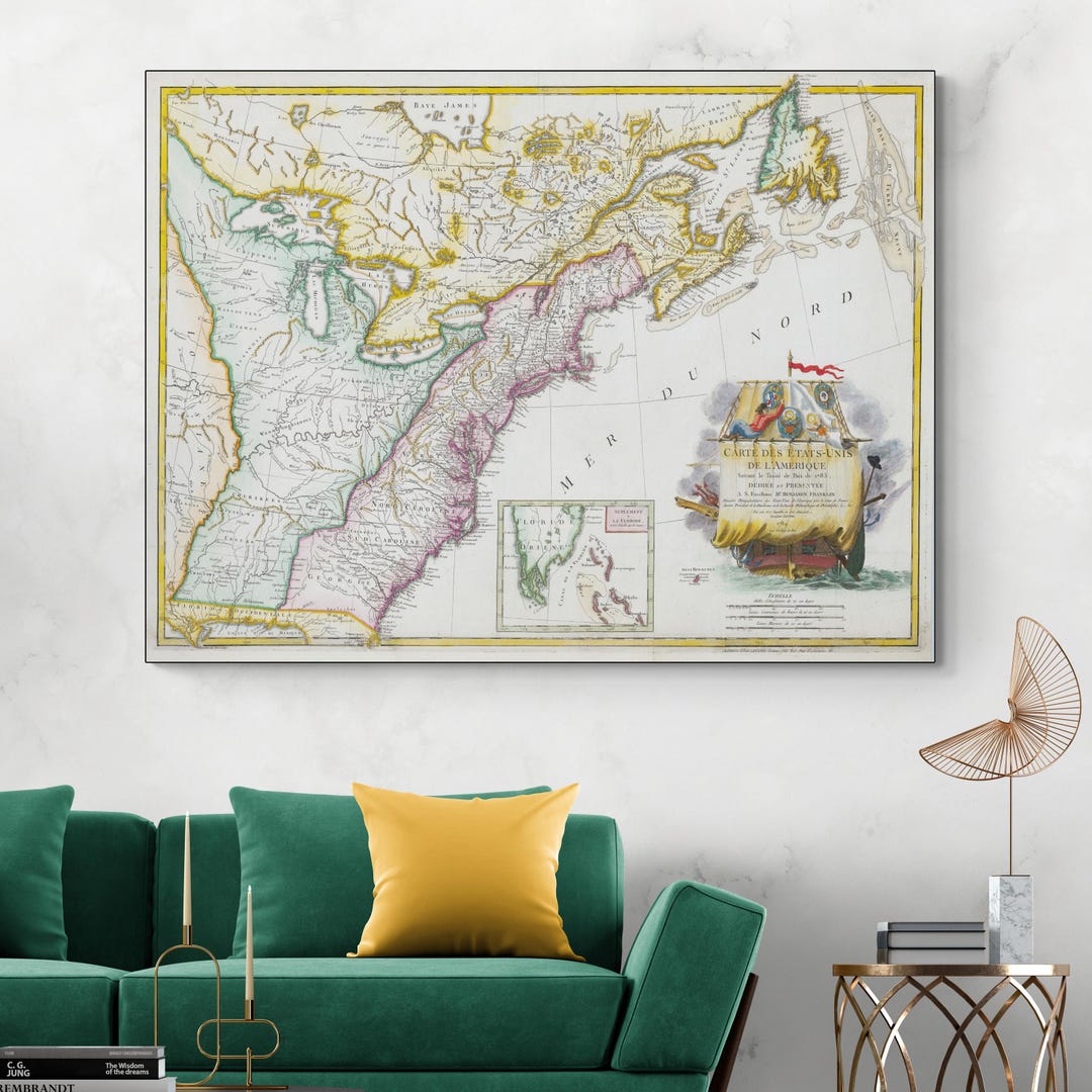 1784 Lattre Map of the United States – First Map Dedicated to Benjamin ...