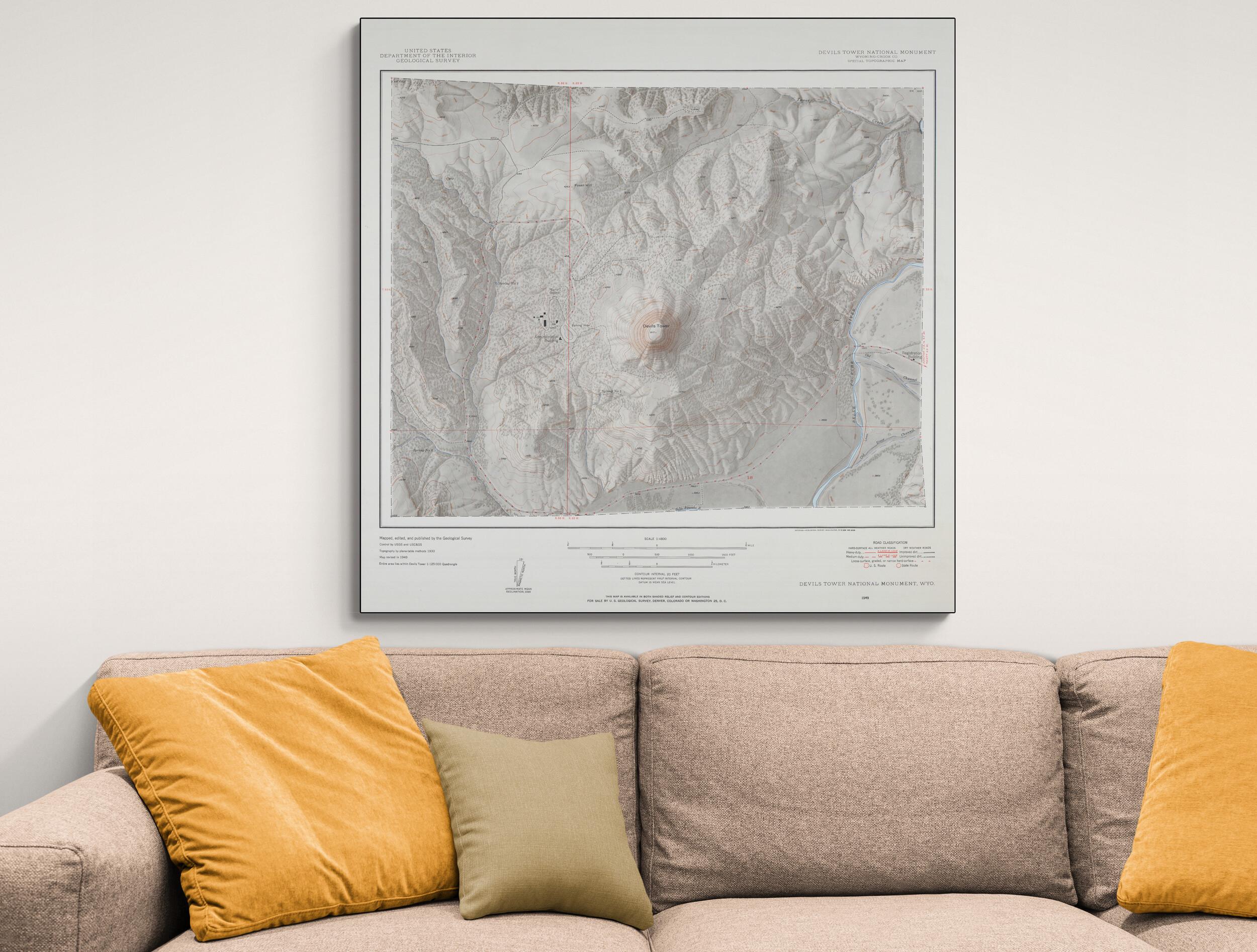 1949 Map of Devil's Tower National Monument – Geological Survey of ...