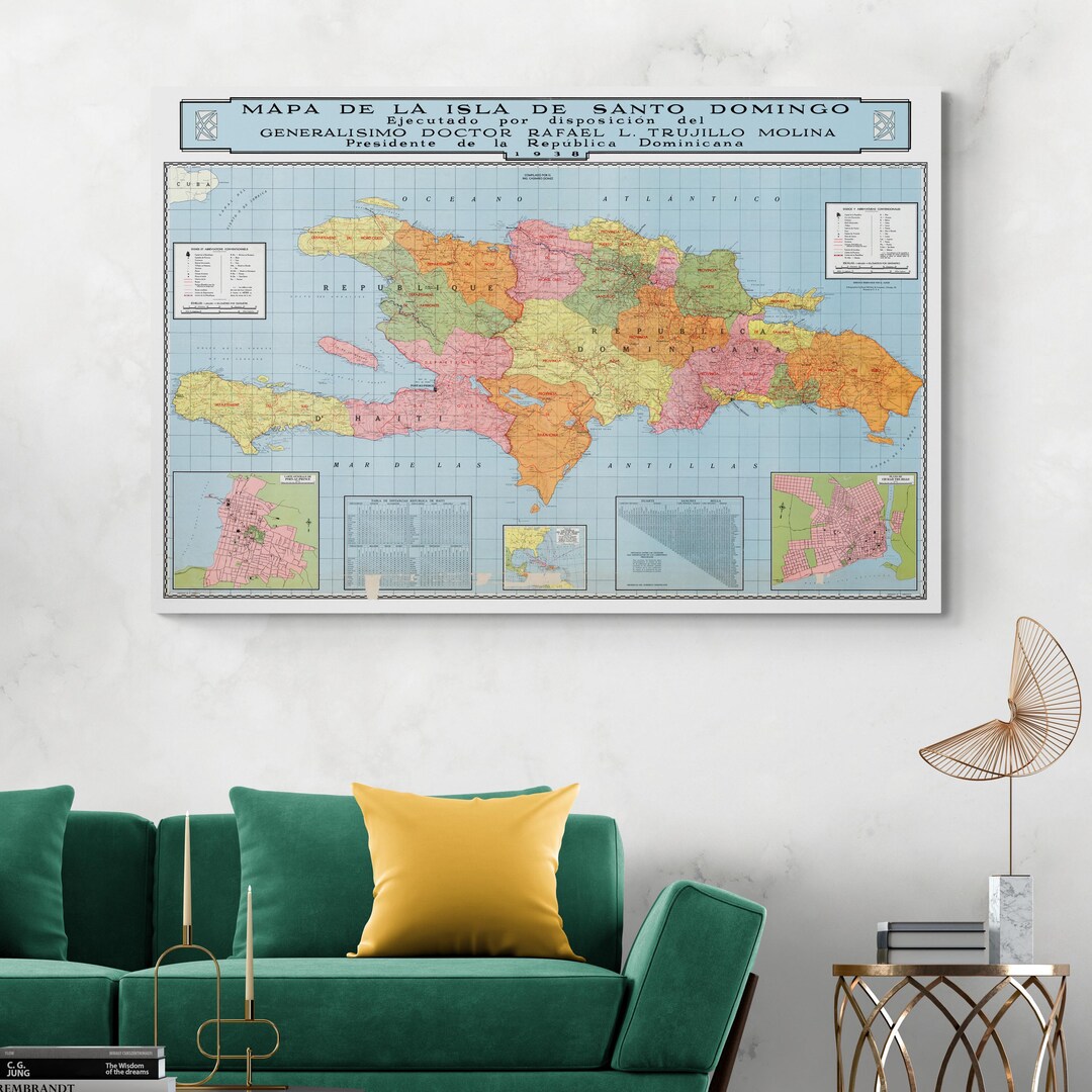 1938 Map of Hispaniola – Historic Cartography of Haiti and Dominican ...