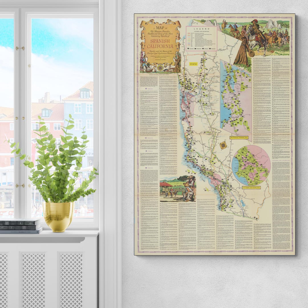 Pictorial Map of Spanish History in California – Illustrated Overview ...