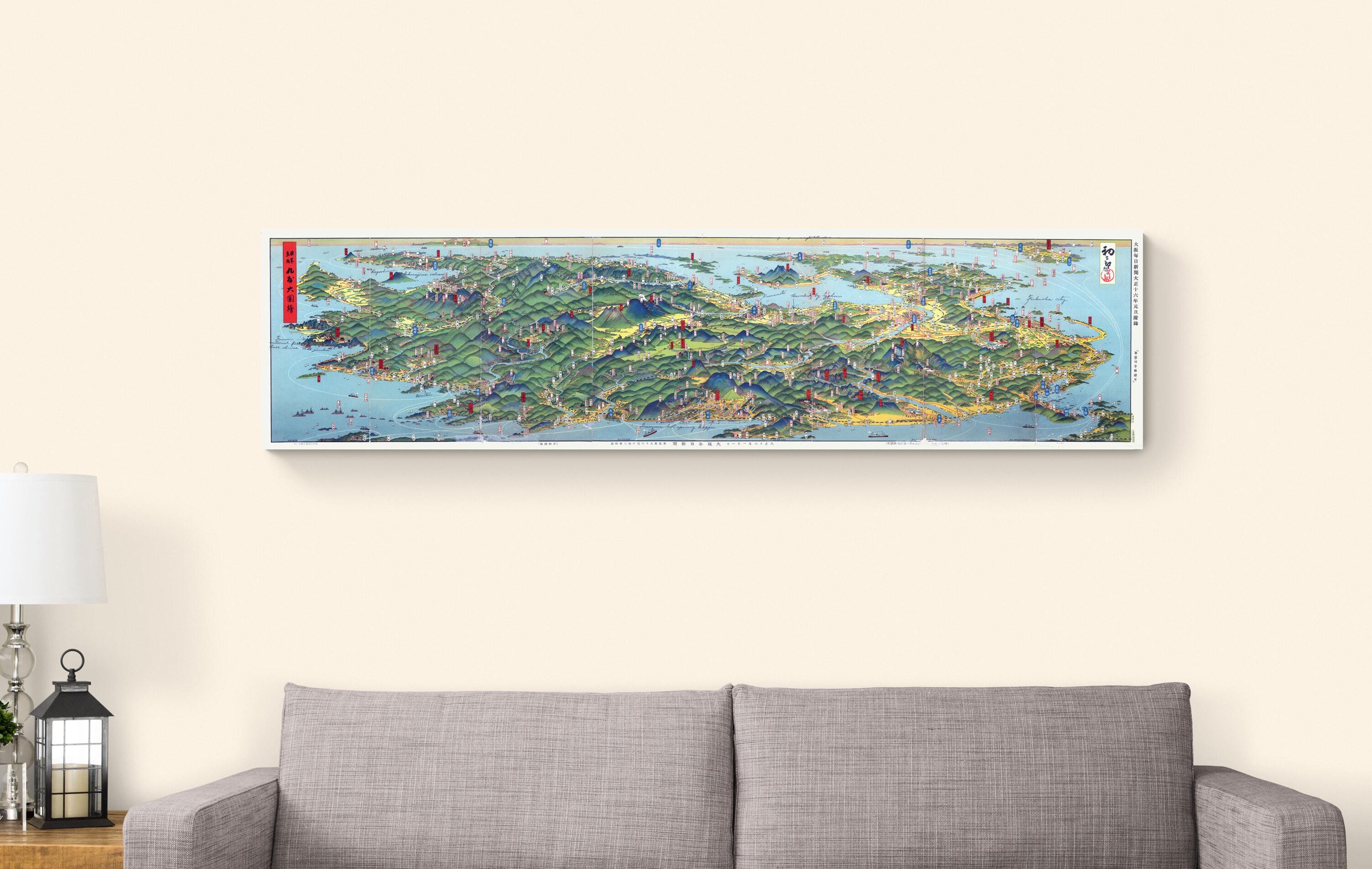 Bird’s Eye Pictorial Map of Kyushu Japan – Illustrated Geography of ...