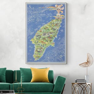 Pictorial Map of the Island of Rhodes Greece Mediterranean Greek ...