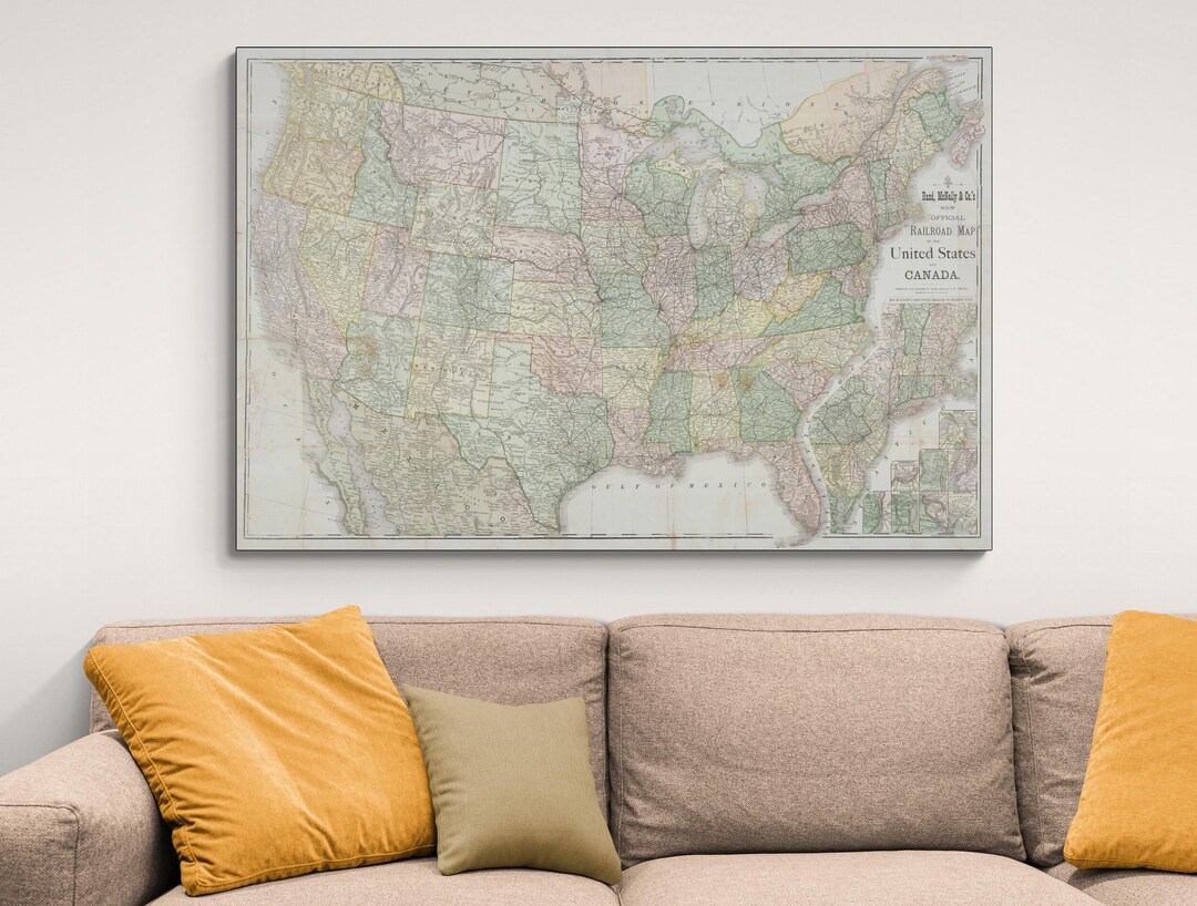 1880 Map of U.S. Railroads – Historic Map Showing America’s Gilded Age ...