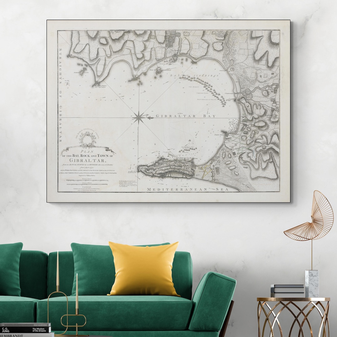 1783 Map of the Great Siege of Gibraltar – Military Fortifications ...