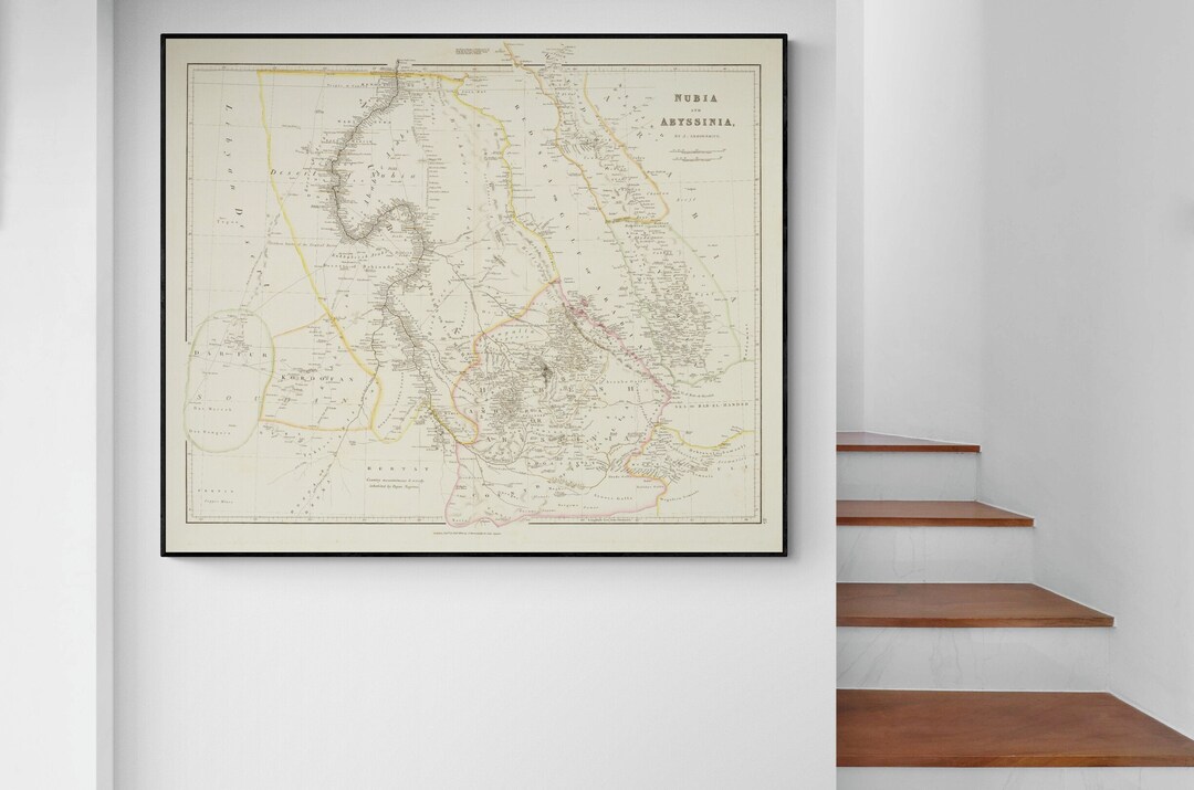 1840 Map of Nubia and Abyssinia North African Geography Vintage Antique ...