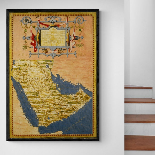Antique Map of Saudi - Etsy