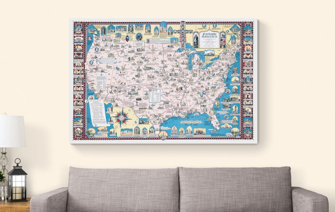 Pictorial Map of Catholic History in the United States – Illustrated ...