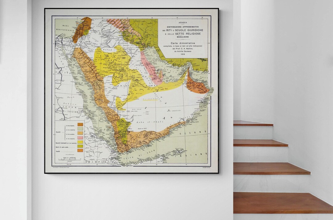 1918 Map Showing the Sunni and Shia Muslim Populations in Arabia Islam ...