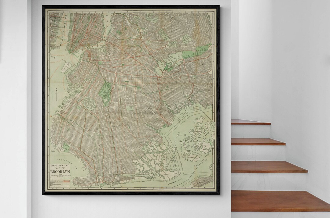 1917 Map of Brooklyn Borough of New York City Geography - Etsy