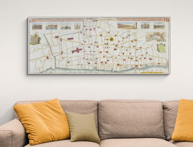 Map of London After the Great Fire of 1666 – Historic 17th Century ...