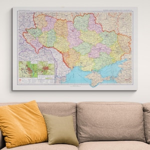1939 Map of Ukraine – Pre-wwii Historical Map of Eastern Europe Showing ...