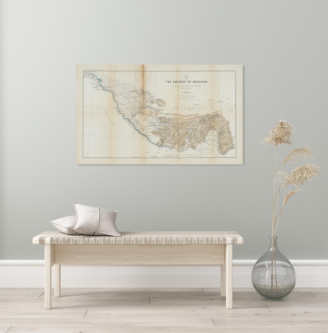 1911 Map of the Emirate of Bukhara Asian Geography Uzbeks History ...