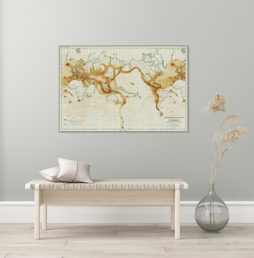 Mapa sismográfico mais antigo do mundo de 1857, geologia, ciências da ...