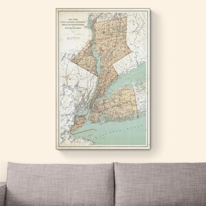 1895 County Map of Kings, Queens, Richmond, Rockland, Westchester ...
