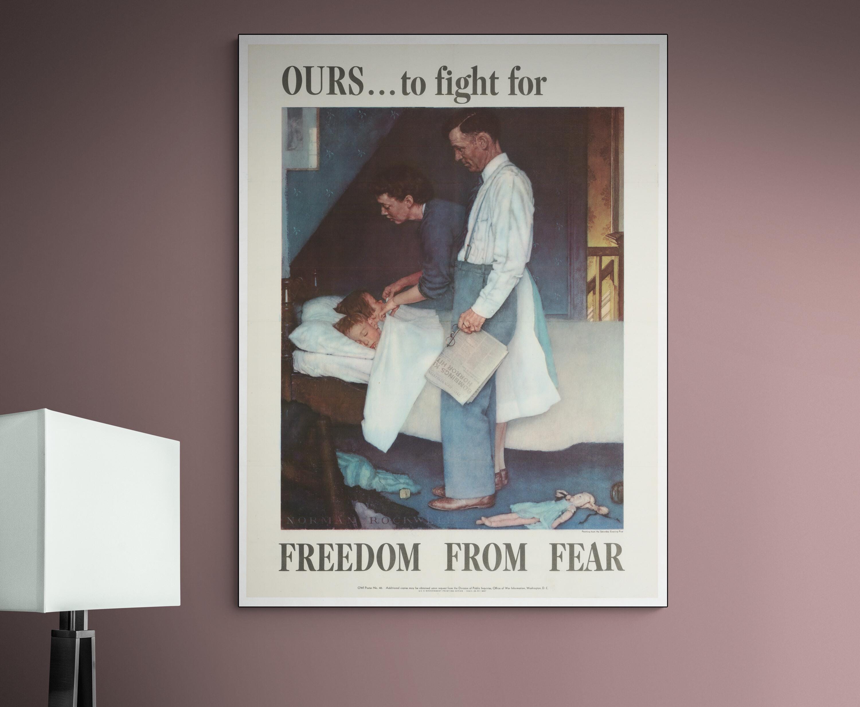 1943 Norman Rockwell “freedom From Fear” – WWII OWI Poster From Fdr’s ...