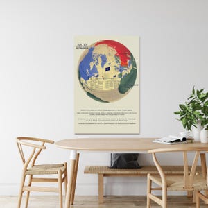 1956 NATO Command Map of Europe Cold War Military Political History ...
