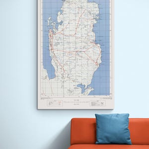 1956 Map of Qatar – Vintage Arabian Gulf Map Depicting Qatar’s ...