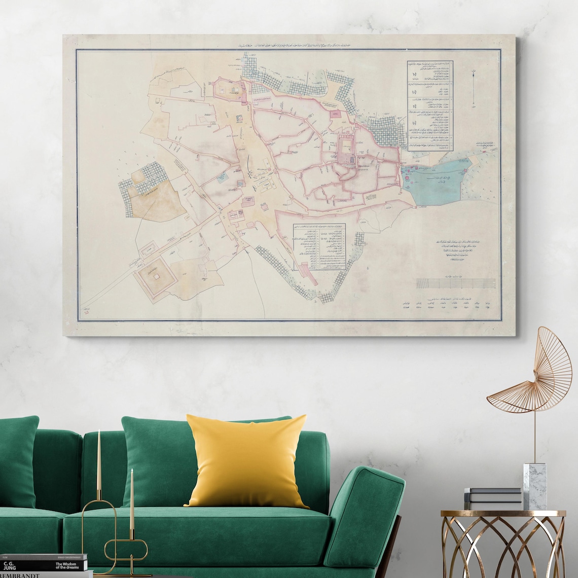 1880 Medina Saudi Arabia Manuscript Map – Sherif Abd Al-muttalib Plan ...