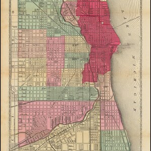 1871 Map of Chicago Showing Damage From the Great Great Chicago Fire ...