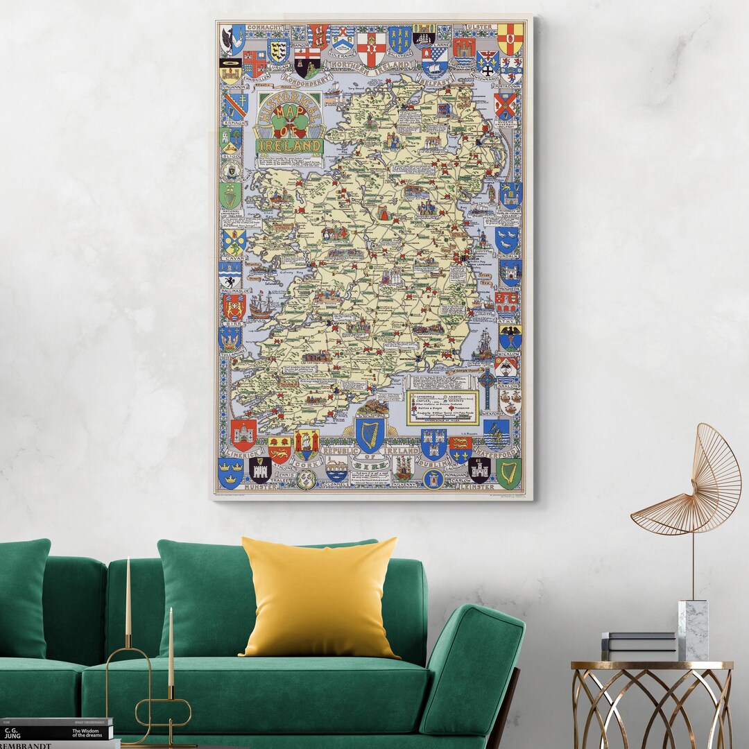 Pictorial History Map of Ireland – Vintage Illustrated Cartography ...