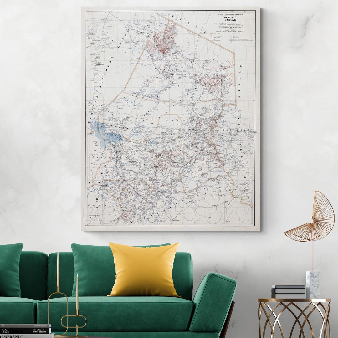 1925 Map of Chad – Colonial-era Map of French Equatorial Africa Showing ...