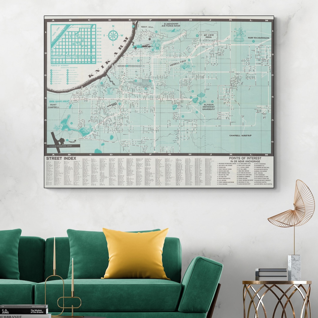 1962 Map of Anchorage Alaska – Mid-20th Century Cartography Showing ...